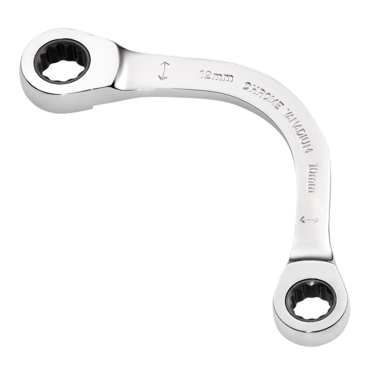 Draper Expert Hi-Torq Double Ring Ratchet Half Moon Spanner, 10x12mm ...