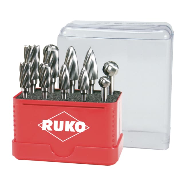Ruko Set of Tungsten Carbide Rotary Burrs in Mini-Box, 10 Pce ...