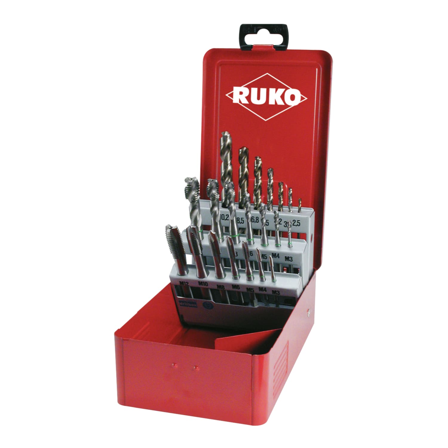 RUKO 21 Piece Set of Machine Taps Type B / C HSSE-Co 5 in steel case ...