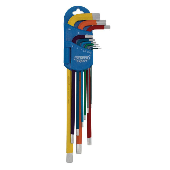 Draper Expert Metric Extra Long Arm Hex Key Set Colour Coded 9 Pce TheToolGroup