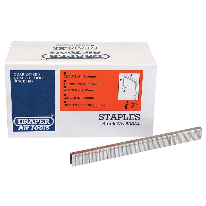 Draper Tools 10mm Staples (10000) For Sale Online - The Tool Group ...