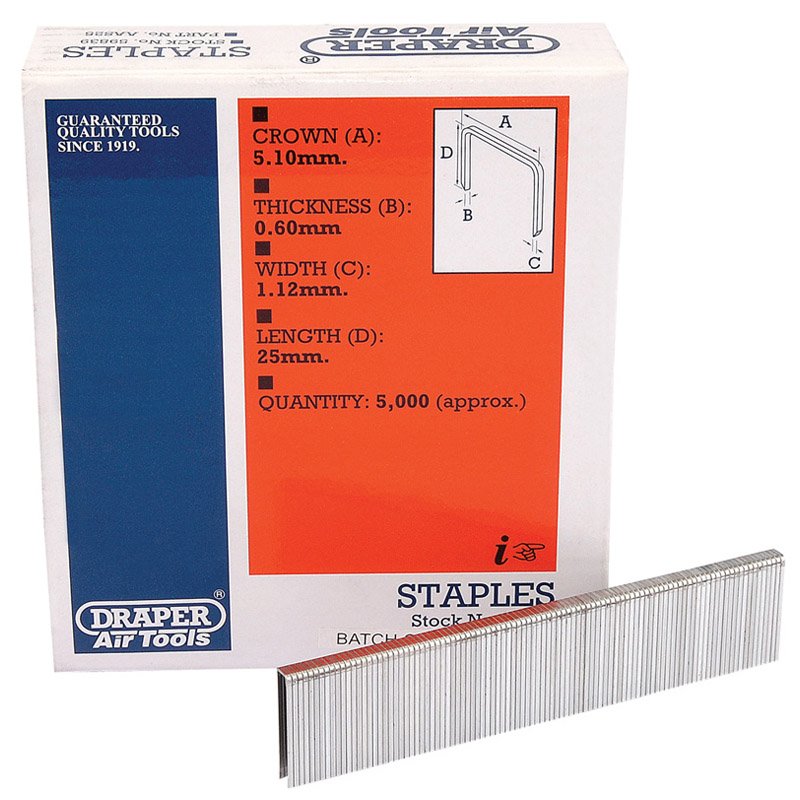 Draper Tools 25mm Staples (5000) For Sale Online - The Tool Group ...