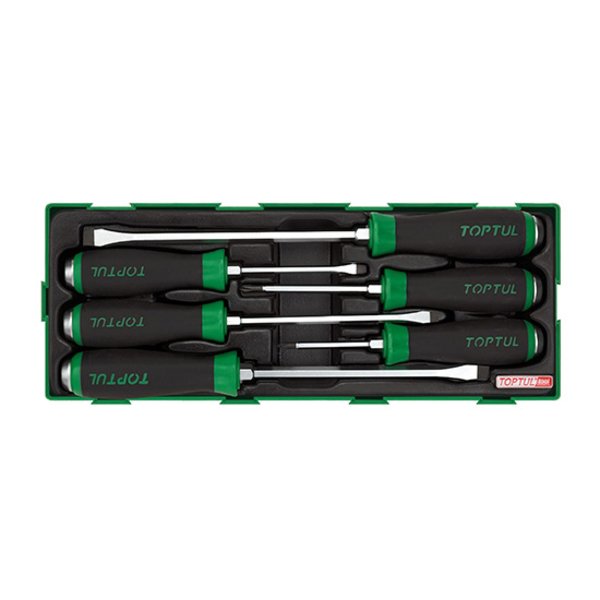 Toptul 6pc Go-Thru Slotted & Phillips Screwdriver Set (Modular Insert ...