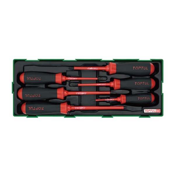 Toptul 6pc VDE Slotted & Phillips Screwdriver Set (Modular Insert Tray ...
