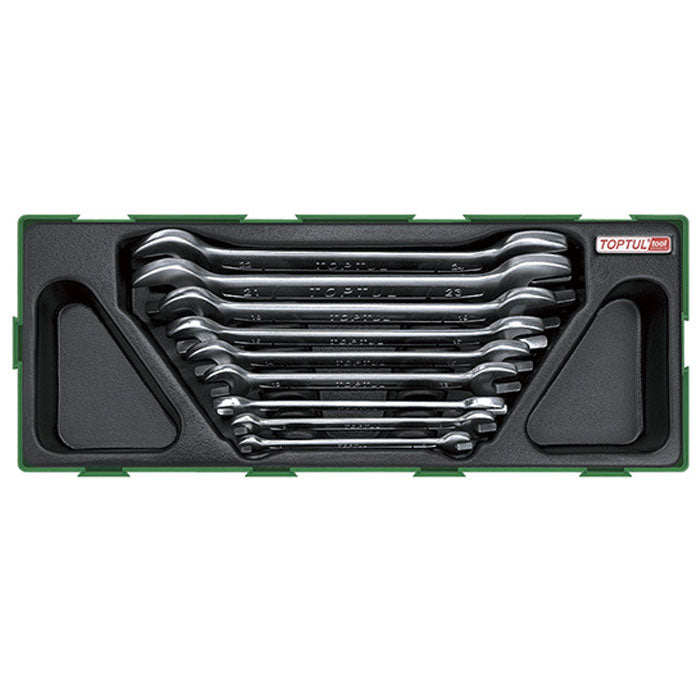 Toptul 9pc Double Open End Spanner Set - Metric (Modular Insert Tray S ...